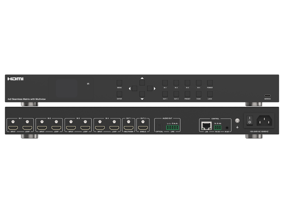 4x2 Seamless Matrix Switcher with Multiview- CADMXB42LMVpro — Cadenceberge